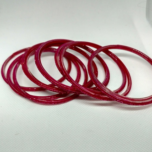 Vintage | Jewelry | 98s Vintage Purplepink Sparkly Bangles 10 | Poshmark